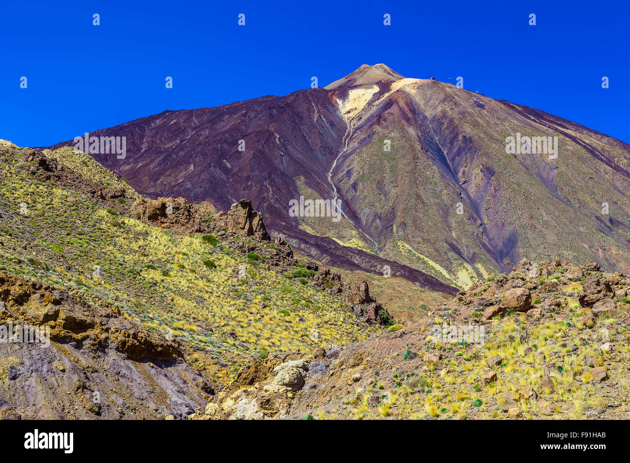 Teide Volcano Landscape in National Park on Tenerife Island in Spain at ...