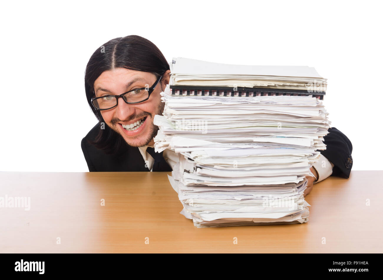 Businessman overwhelmed and stressed from paperwork Stock Photo - Alamy