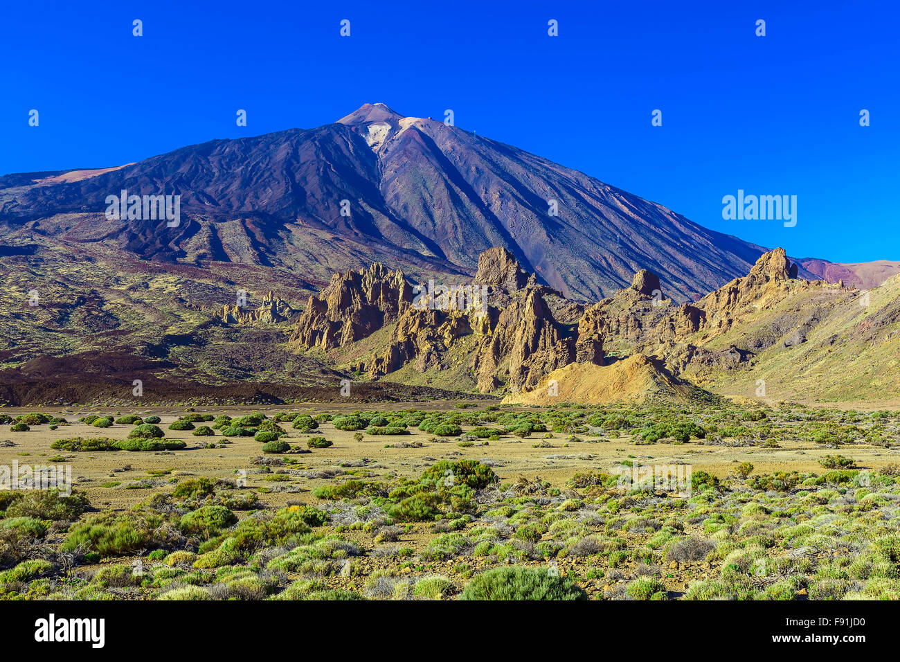 Teide Volcano Landscape in National Park on Tenerife Island in Spain at ...