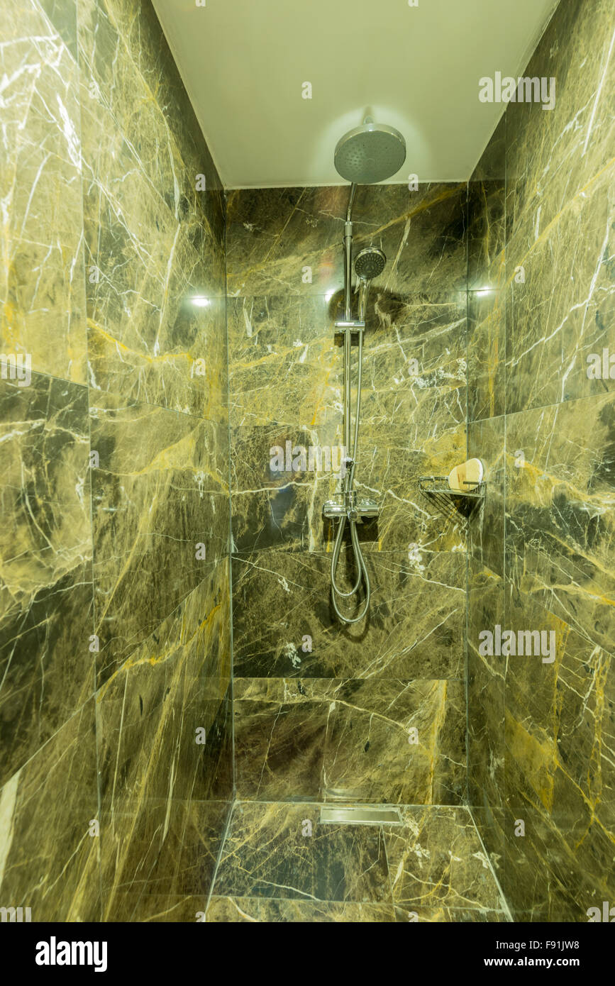 Modern bathroom interior with bathtub Stock Photo - Alamy