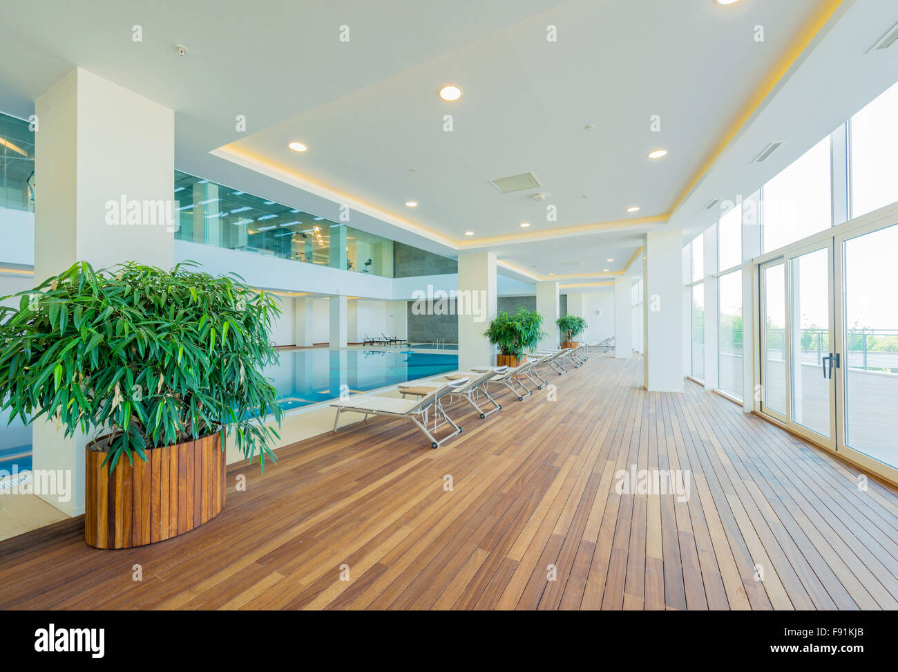 Indoor swimming pool in healthy concept Stock Photo - Alamy
