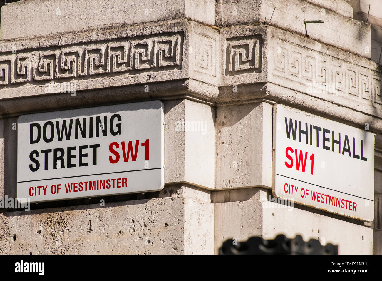 Downing street&Whitehall street signs, London, England, U.K Stock Photo ...