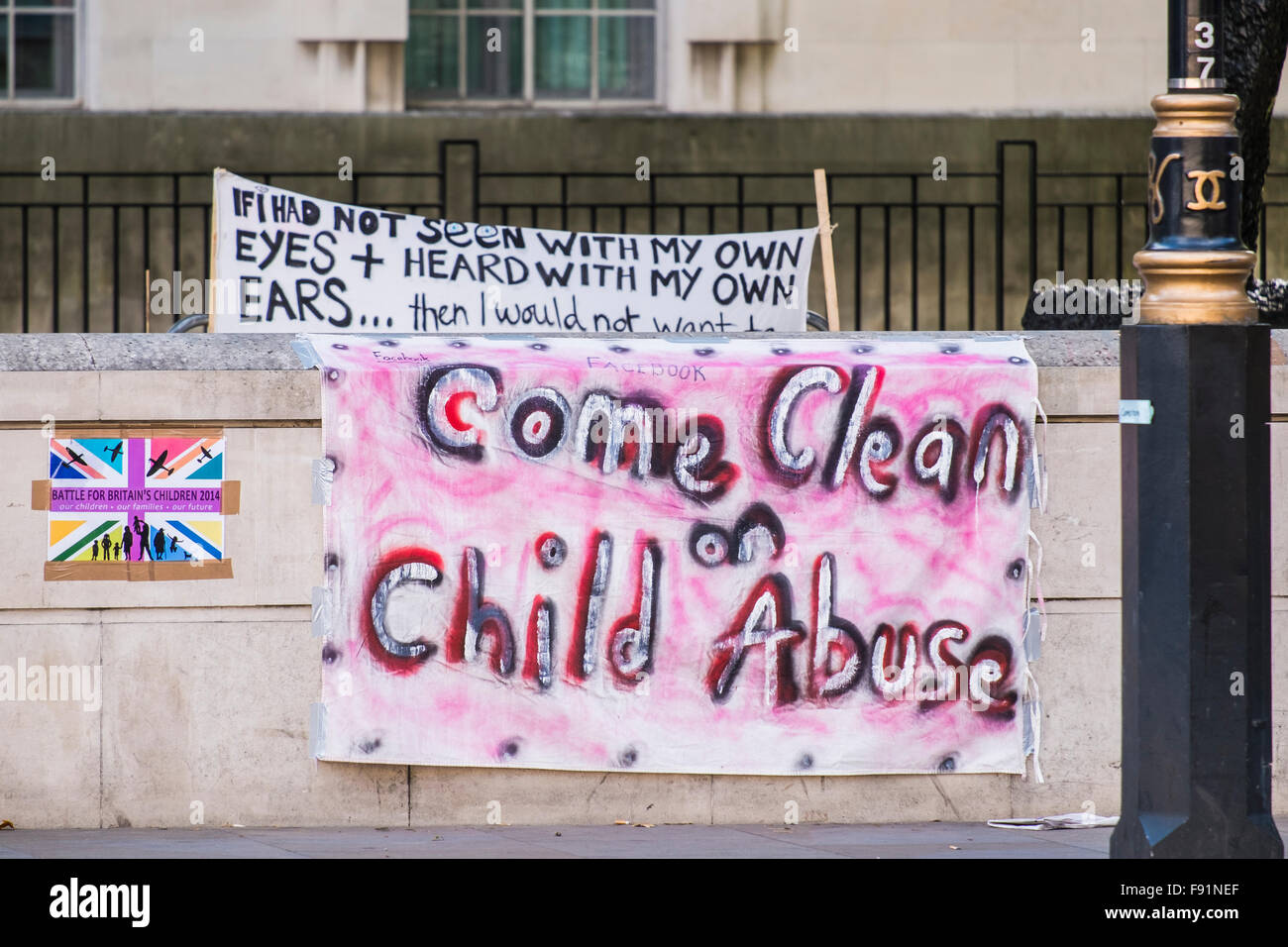 Child abuse banner, Whithall, London, England, U.K Stock Photo - Alamy