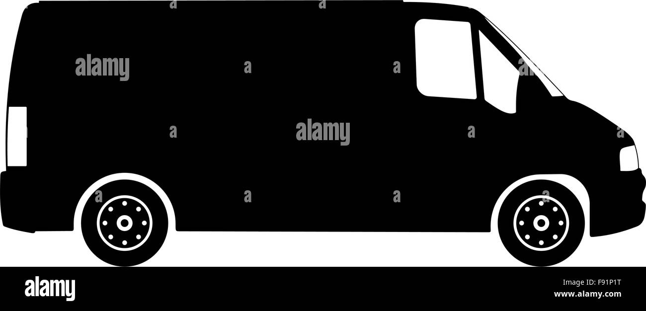 Black silhouette on a van. Vector illustration Stock Vector Image & Art ...