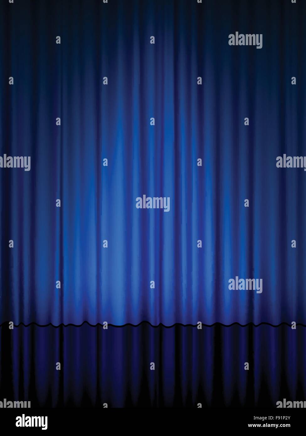 Close view of a blue curtain. Vector illustration Stock Vector Image ...