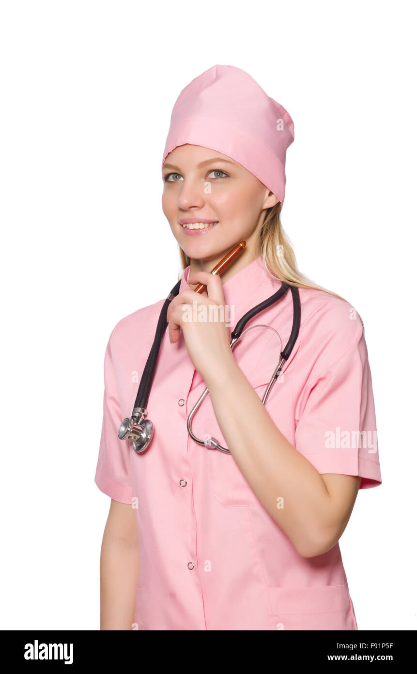 Doctor isolated on the white background Stock Photo - Alamy