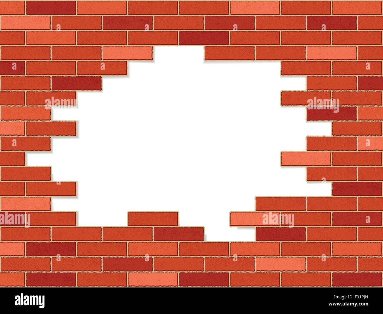 Crashed brick wall texture background. Vector illustration Stock Vector ...