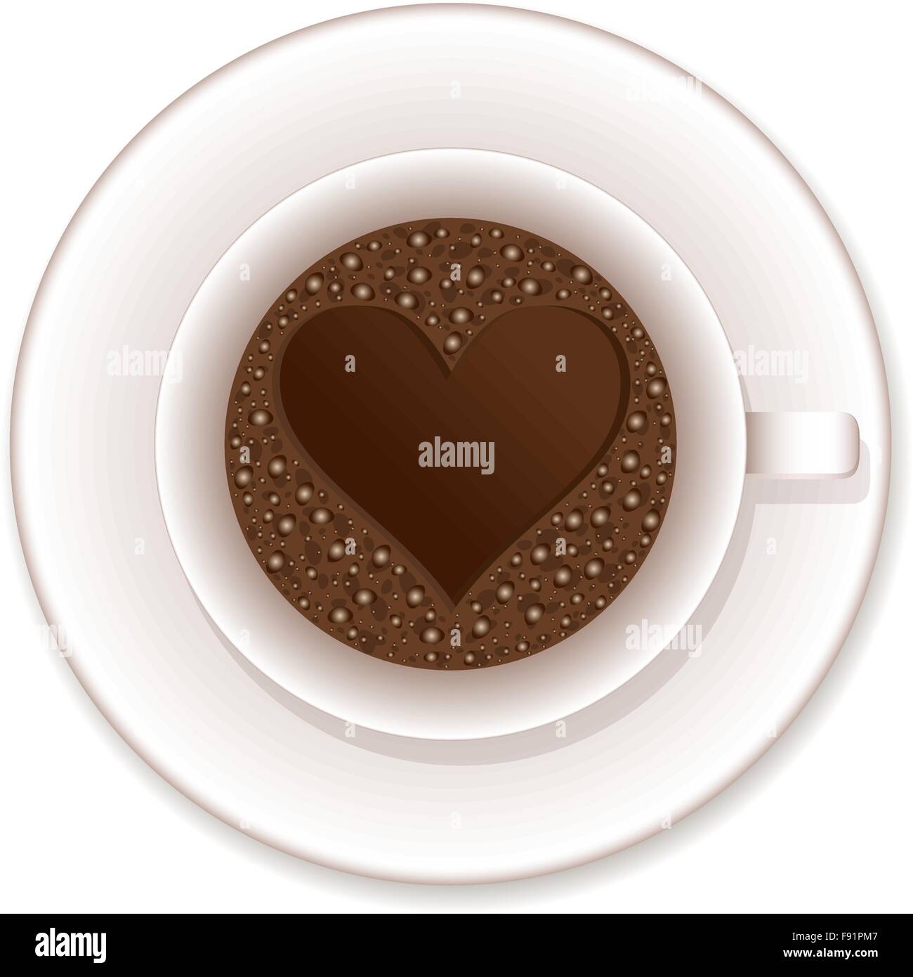 Coffee cup with heart on white background. Vector illustration Stock ...