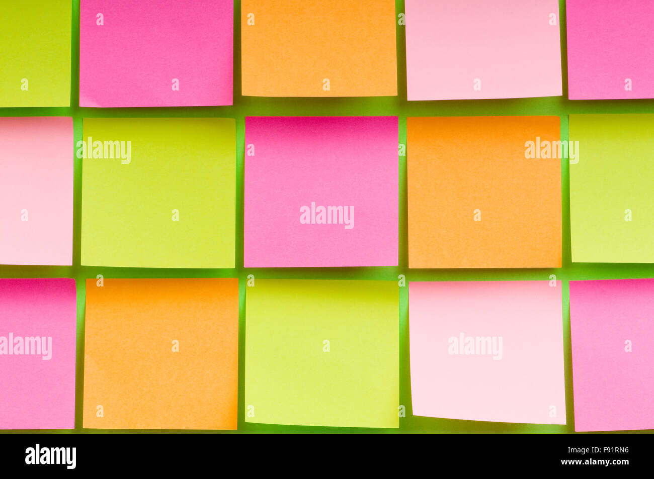 Reminder notes on the bright colorful paper Stock Photo - Alamy