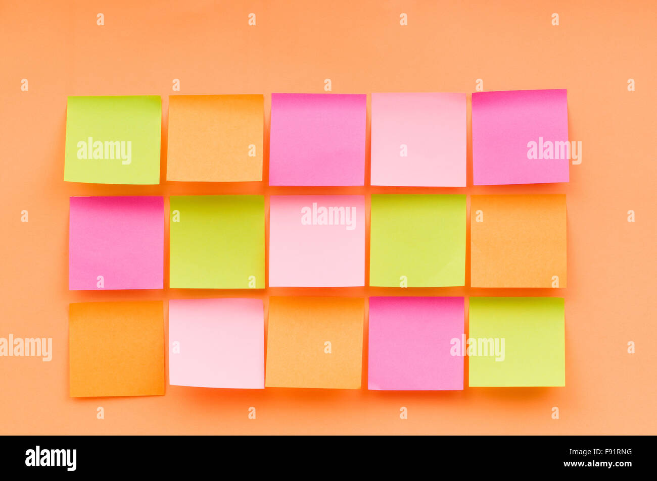 Reminder notes on the bright colorful paper Stock Photo - Alamy