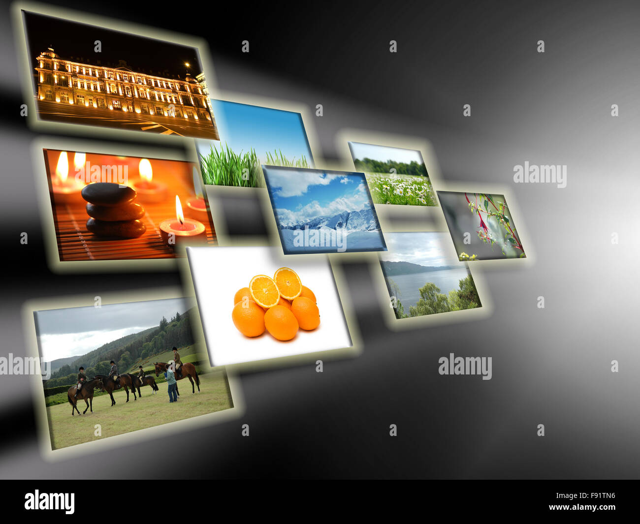 Abstract concept with collage of photos Stock Photo - Alamy