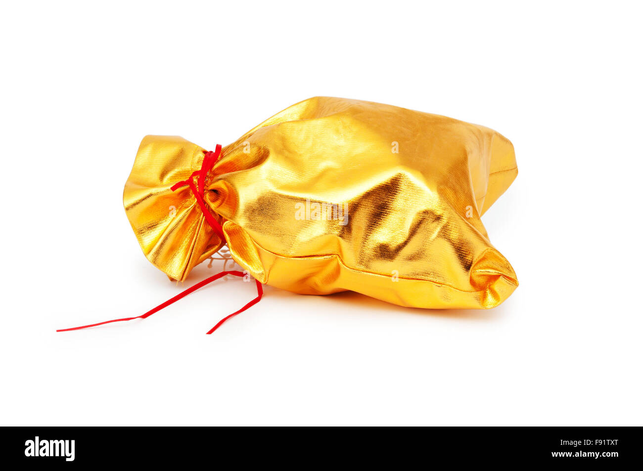 Golden sacks full of something good Stock Photo - Alamy