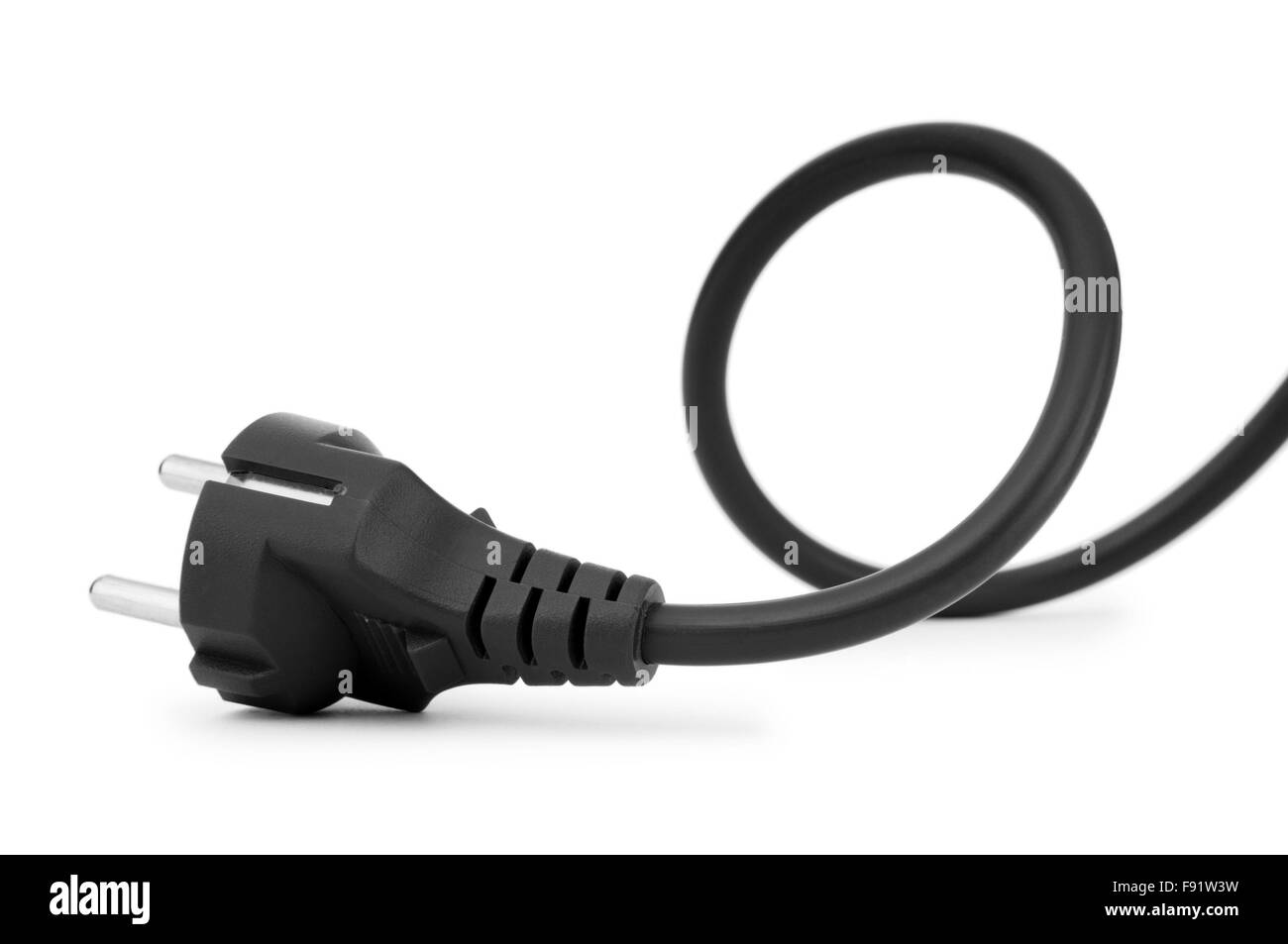 Black electric cable isolated on white Stock Photo - Alamy