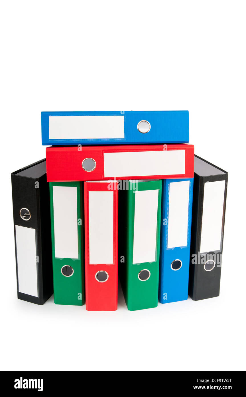 Office folders isolated on the white background Stock Photo - Alamy