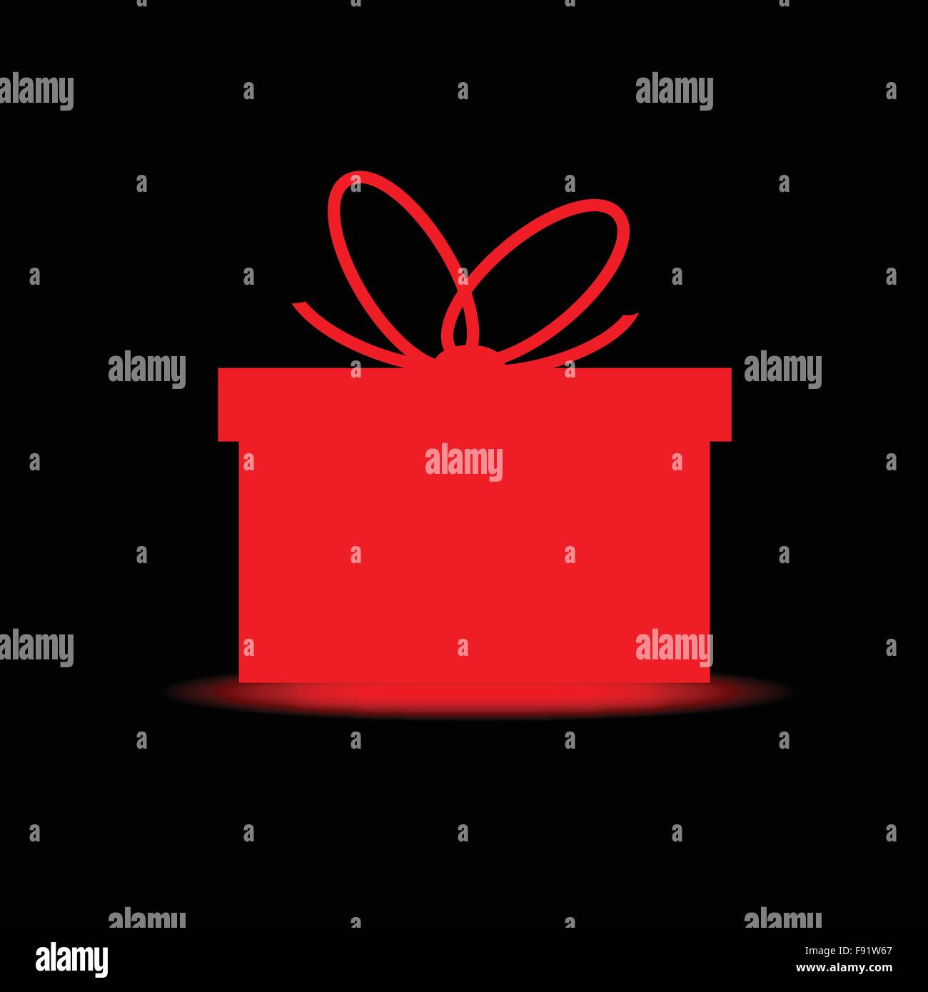 A typical present box in red over a black background Stock Vector Image ...