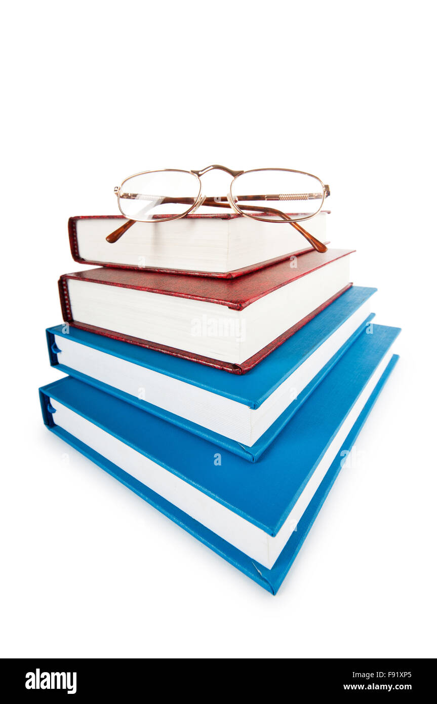 Stack of books isolated on the white background Stock Photo - Alamy
