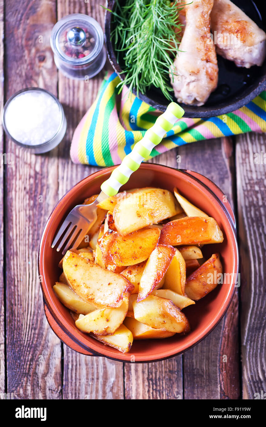 fresh lunch on the wooden kitchen table Stock Photo - Alamy