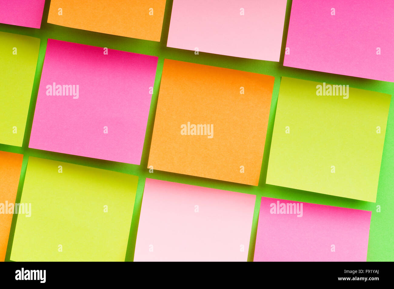 Reminder notes on the bright colorful paper Stock Photo - Alamy