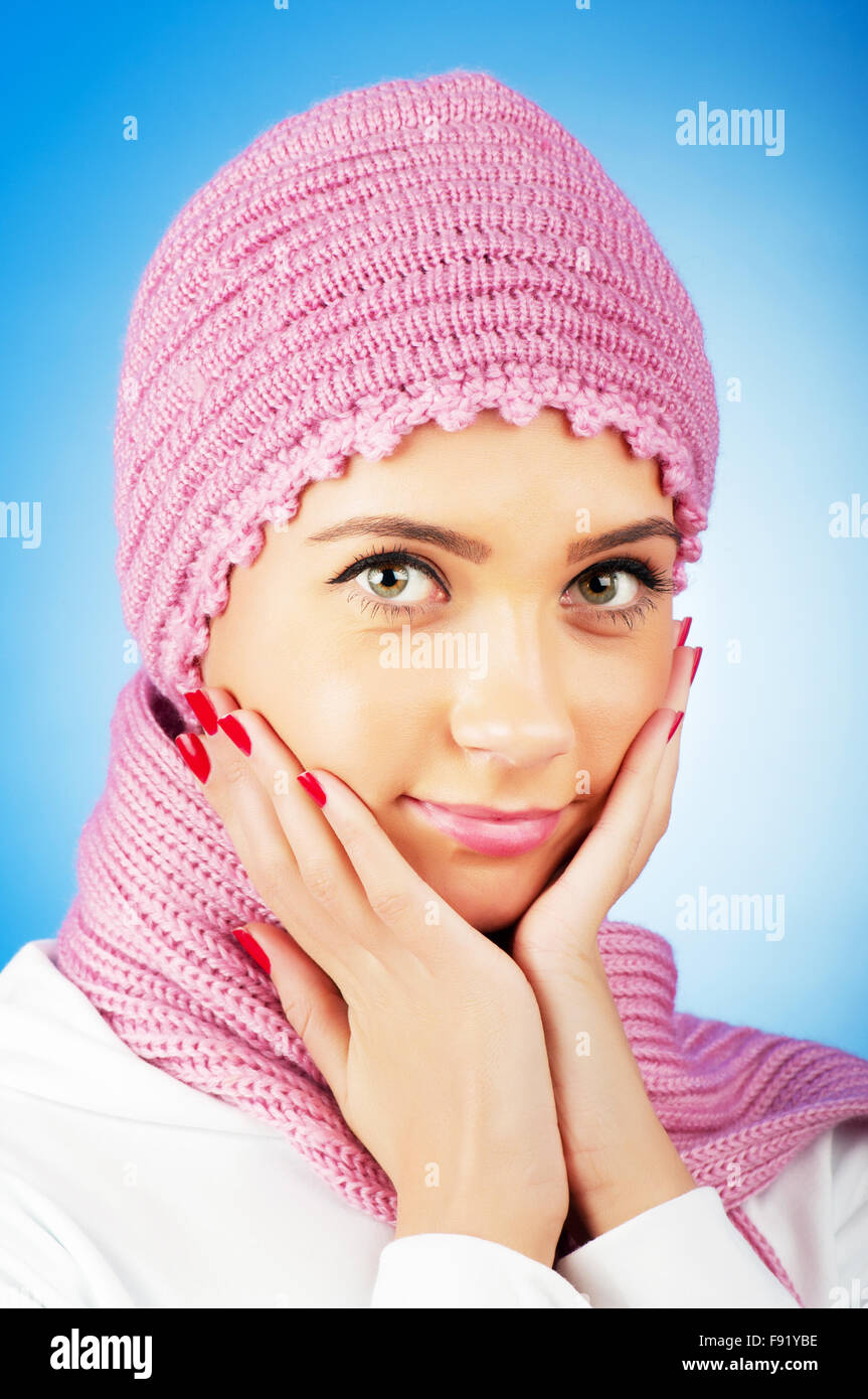 Nice looking woman in the warm clothing Stock Photo - Alamy
