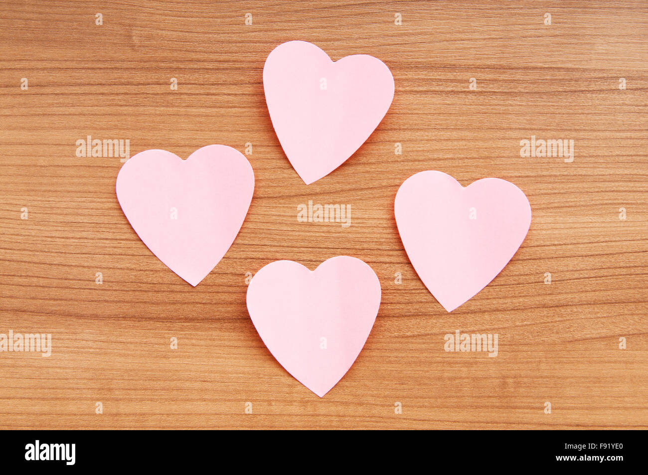 Heart shaped sticky notes on the background Stock Photo - Alamy