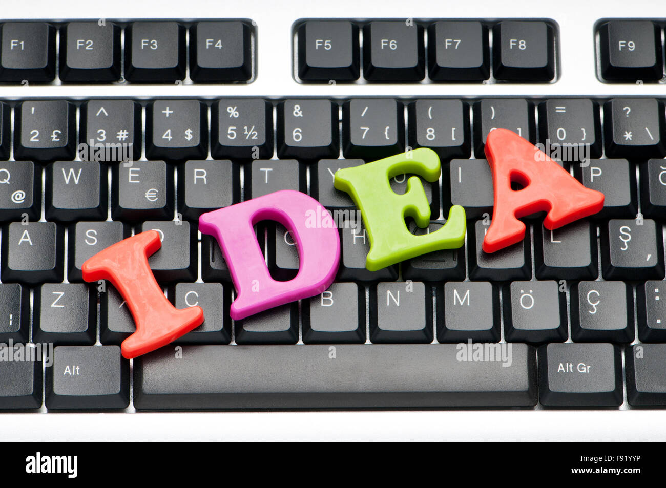 Ideas concept with letters on the keyboard Stock Photo - Alamy