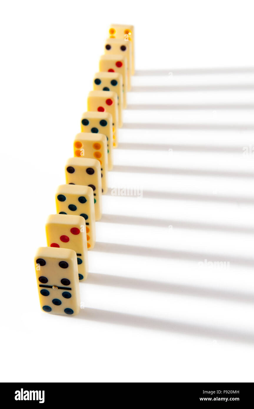 Domino effect with many pieces Stock Photo - Alamy