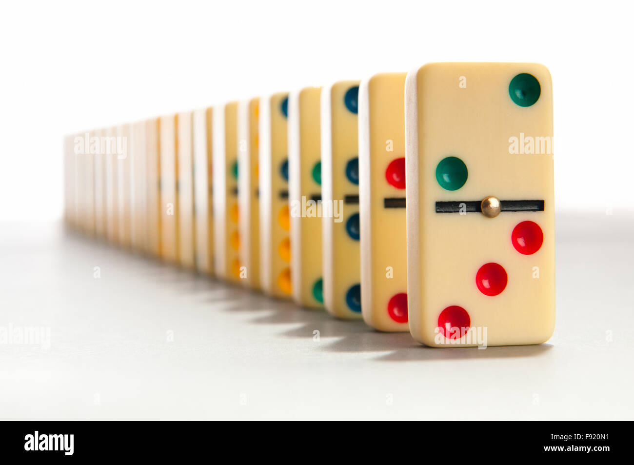 Domino effect with many pieces Stock Photo - Alamy