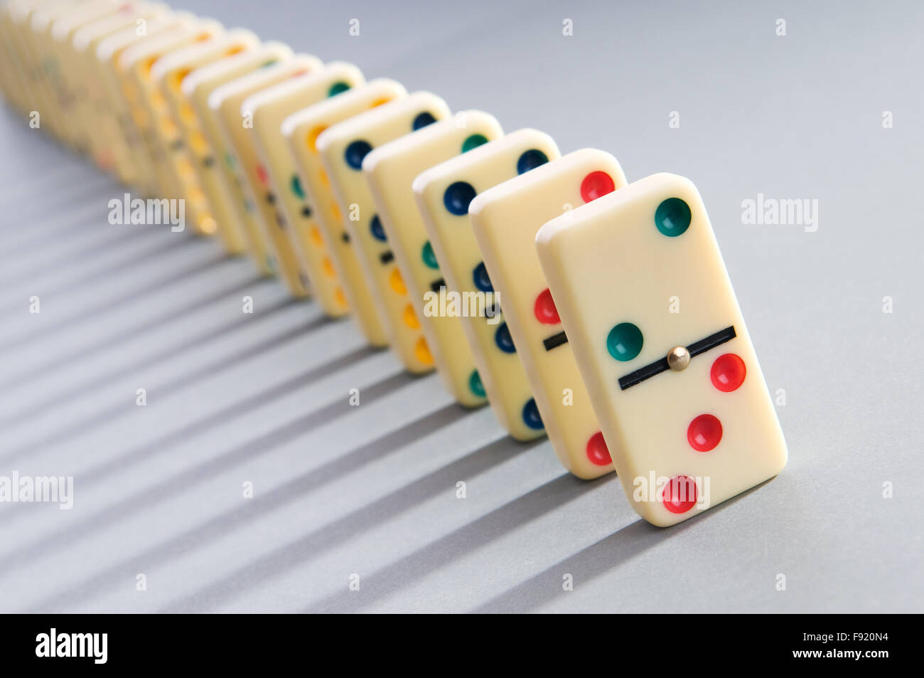 Domino effect with many pieces Stock Photo - Alamy