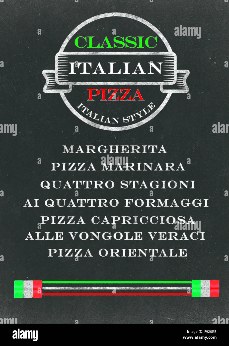 Pizza Chalkboard Menu Stock Photo - Alamy