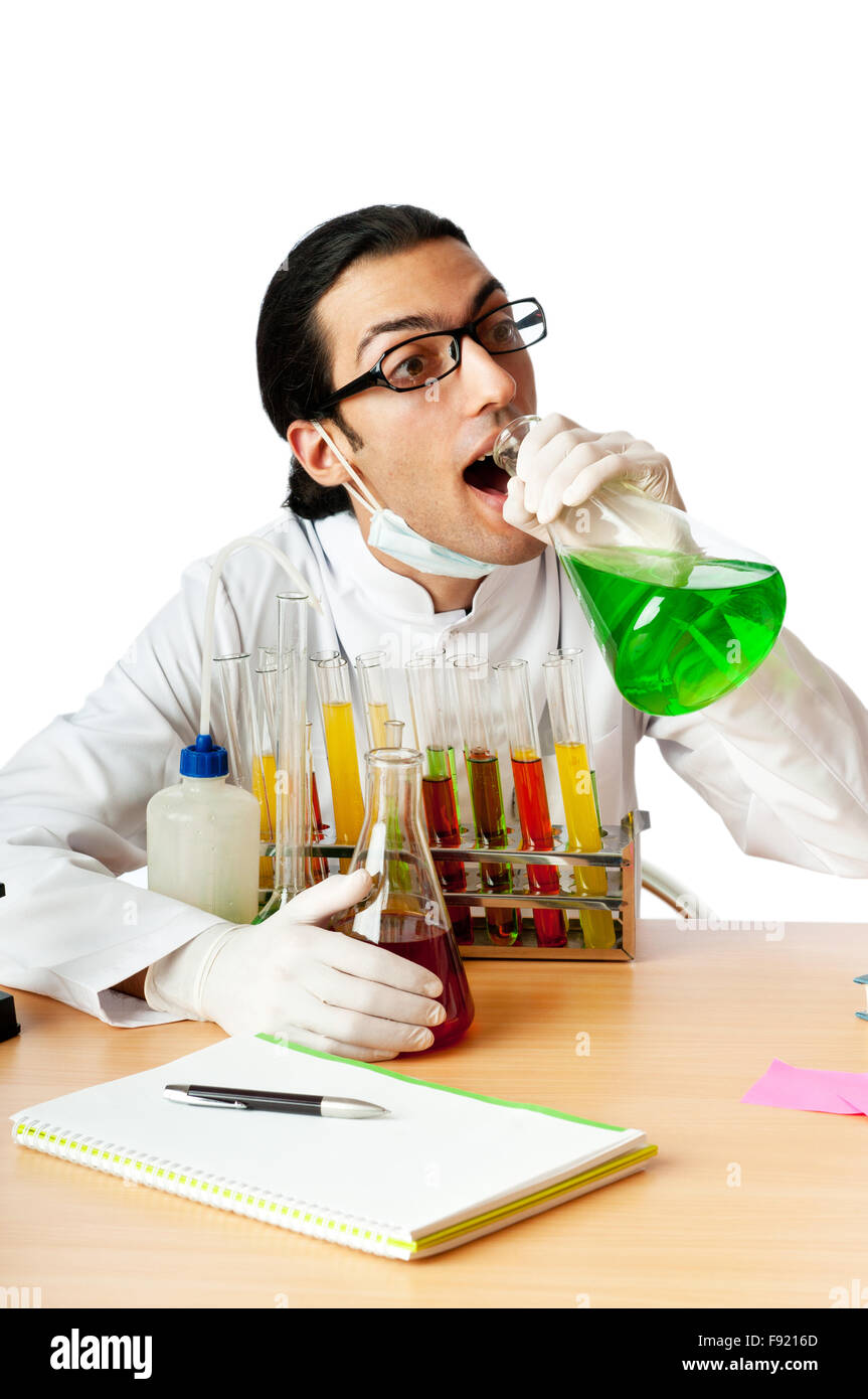 Student working in the chemical lab Stock Photo - Alamy