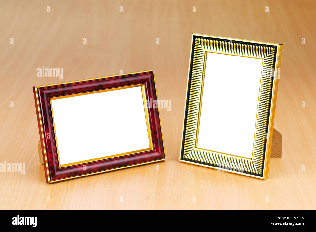 Photo frames on the table Stock Photo - Alamy