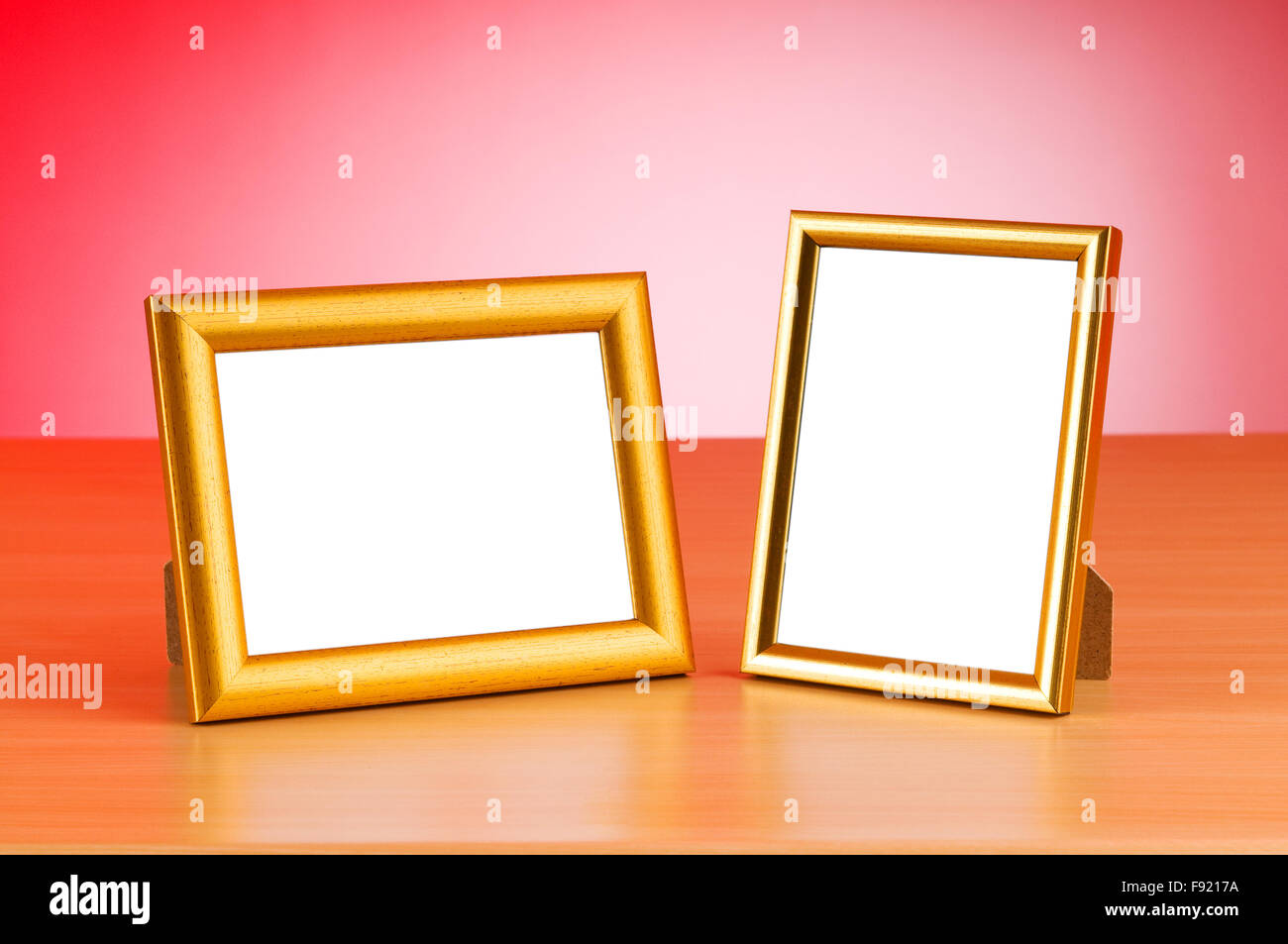 Photo frames on the table Stock Photo - Alamy