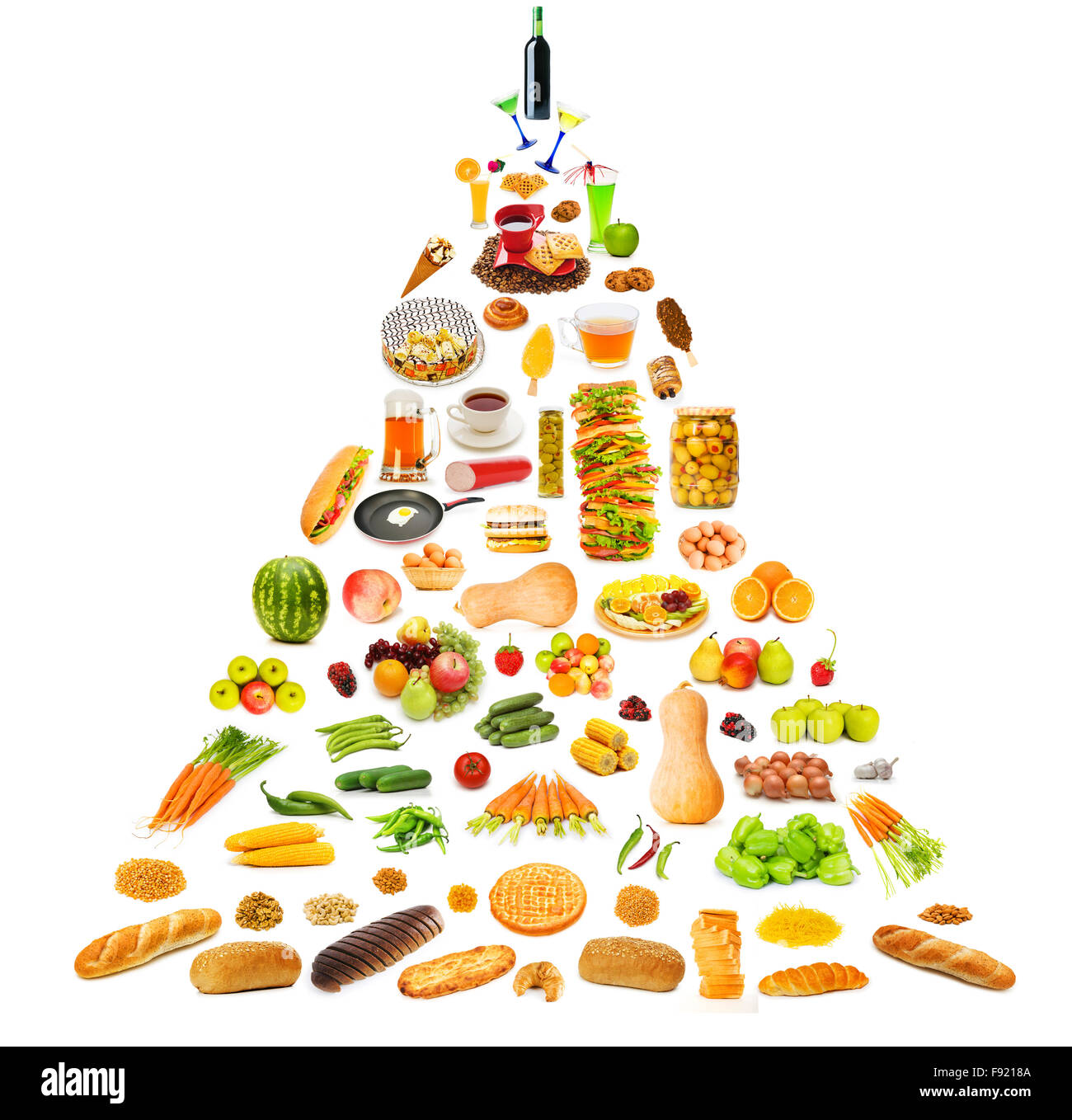 Food pyramid with lots of items Stock Photo - Alamy