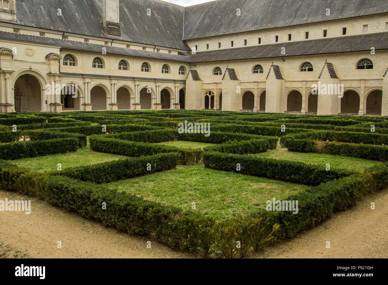 Cloisters at Royal Abbey of Our Lady of Fontevraud, Fontevrault abbaye ...