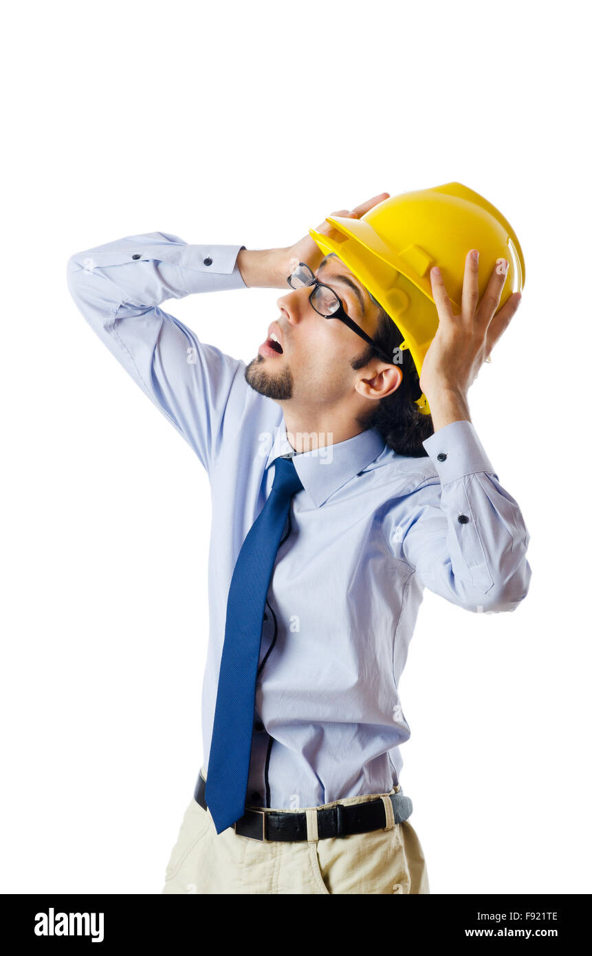 Construction safety concept with builder Stock Photo - Alamy