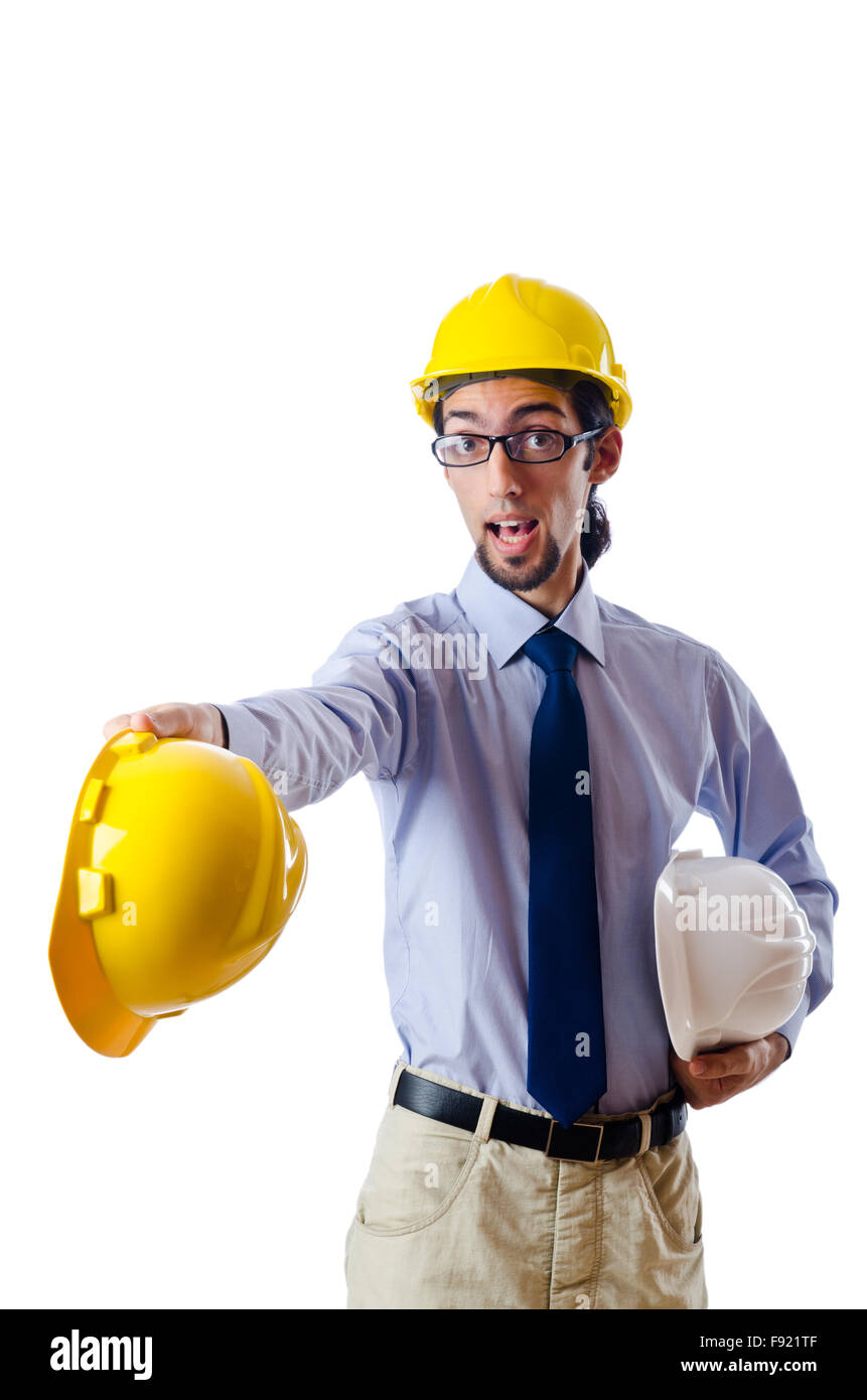 Construction safety concept with builder Stock Photo - Alamy