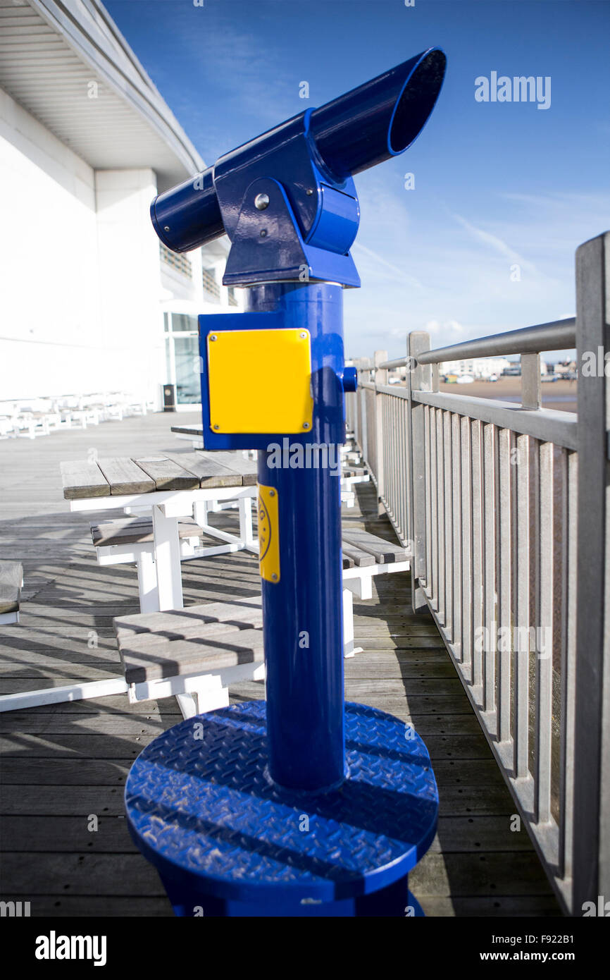 Seaside Telescope on the Pier at Weston-Super-Mare Stock Photo - Alamy