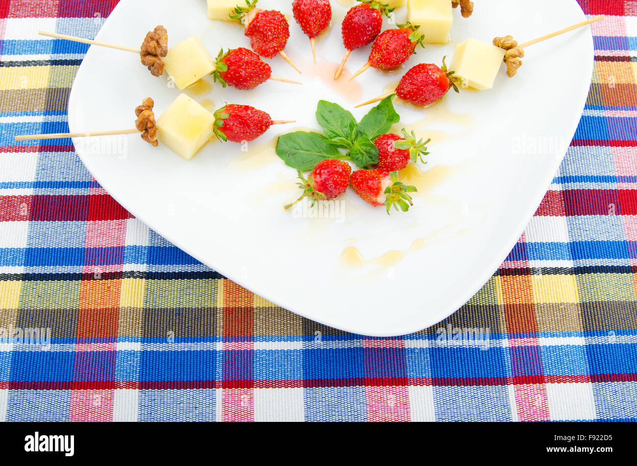 Fruit dessert in the plate Stock Photo - Alamy