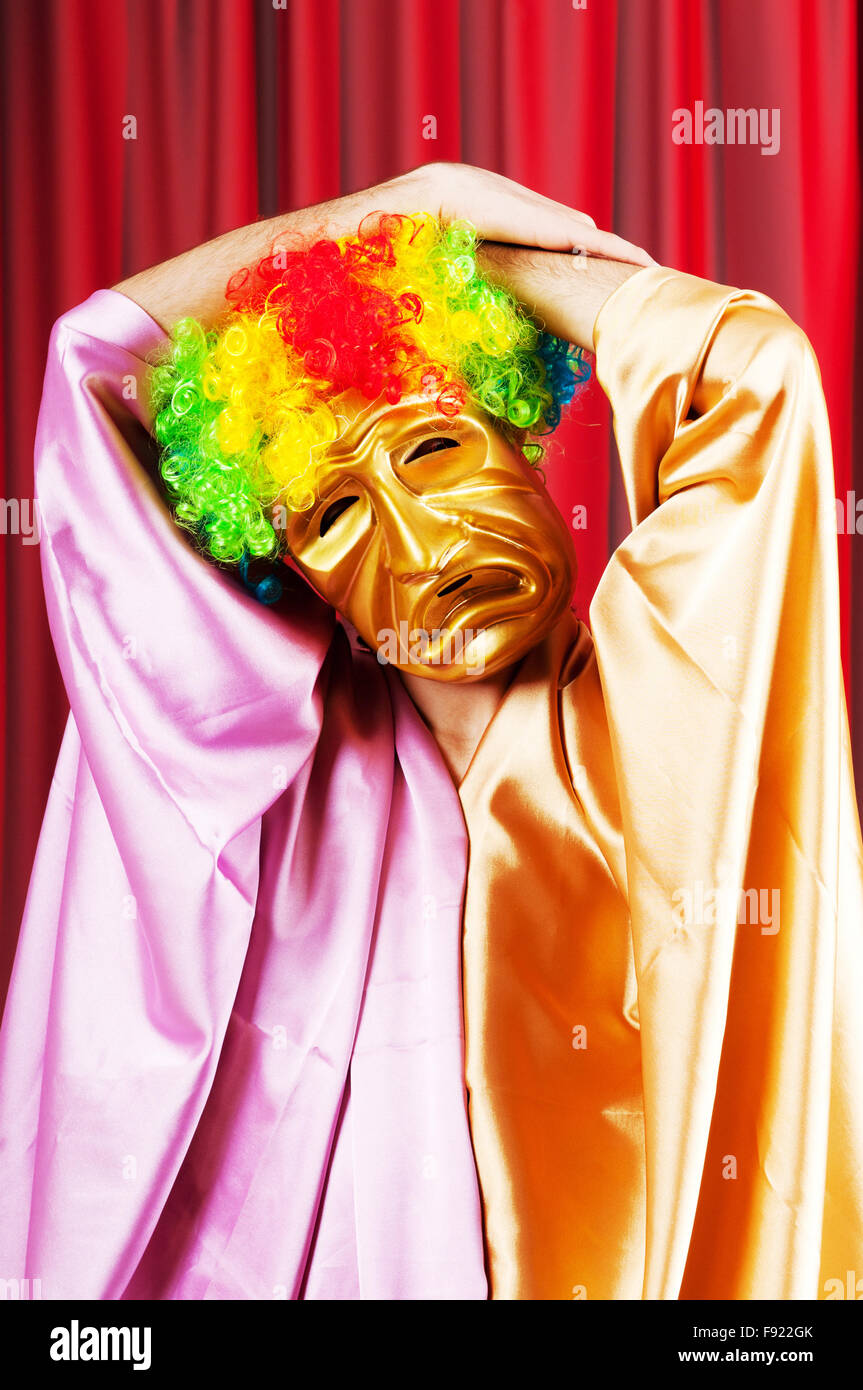 Theater concept with masked actor Stock Photo - Alamy