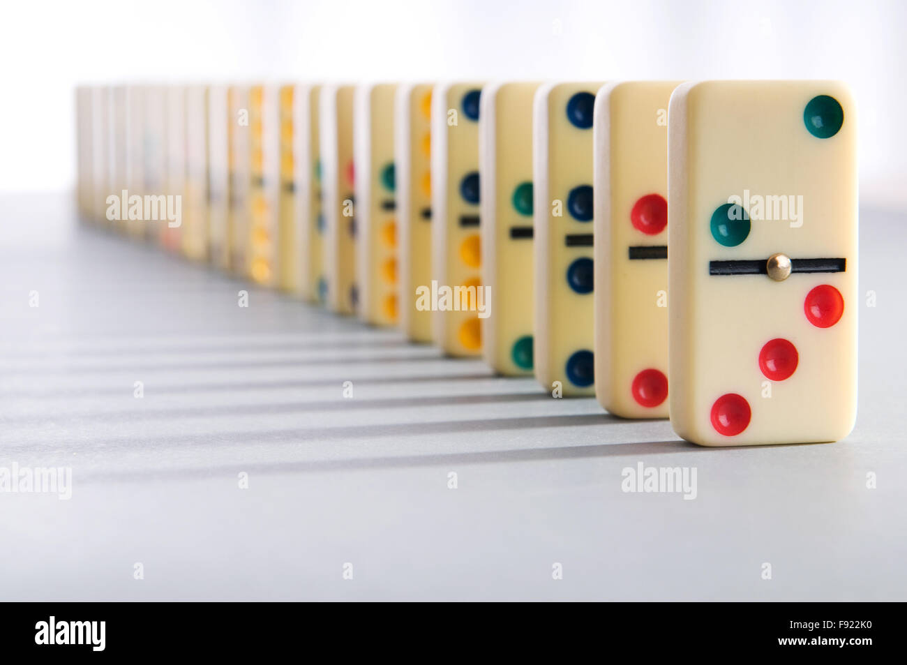 Domino effect with many pieces Stock Photo - Alamy