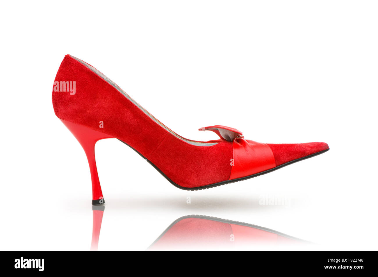 Elegant red shoes on the white Stock Photo - Alamy