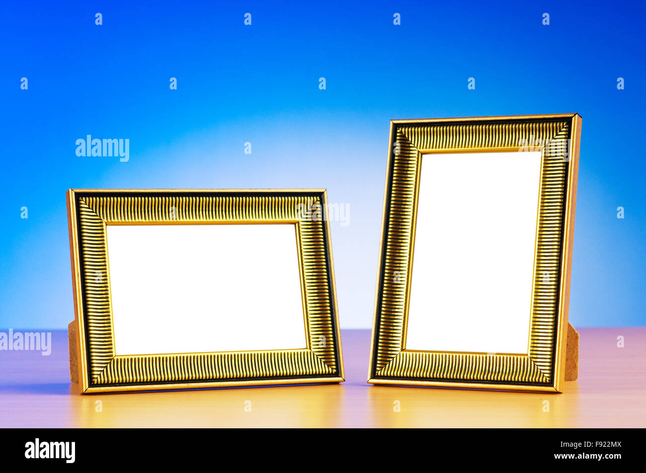 Photo frames on the table Stock Photo - Alamy