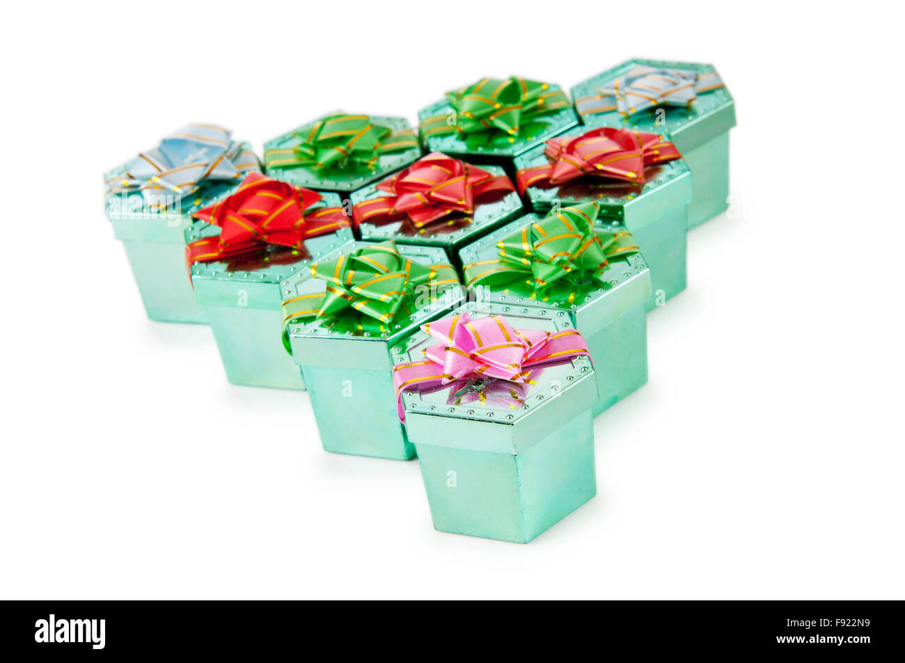 Many colourful gift boxes Stock Photo - Alamy