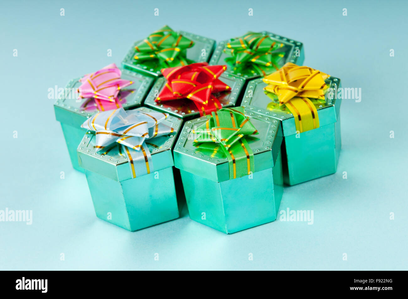Many colourful gift boxes Stock Photo - Alamy