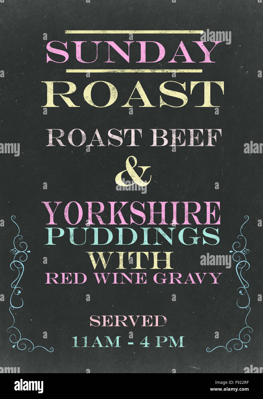 Pub menu sunday roast hi-res stock photography and images - Alamy