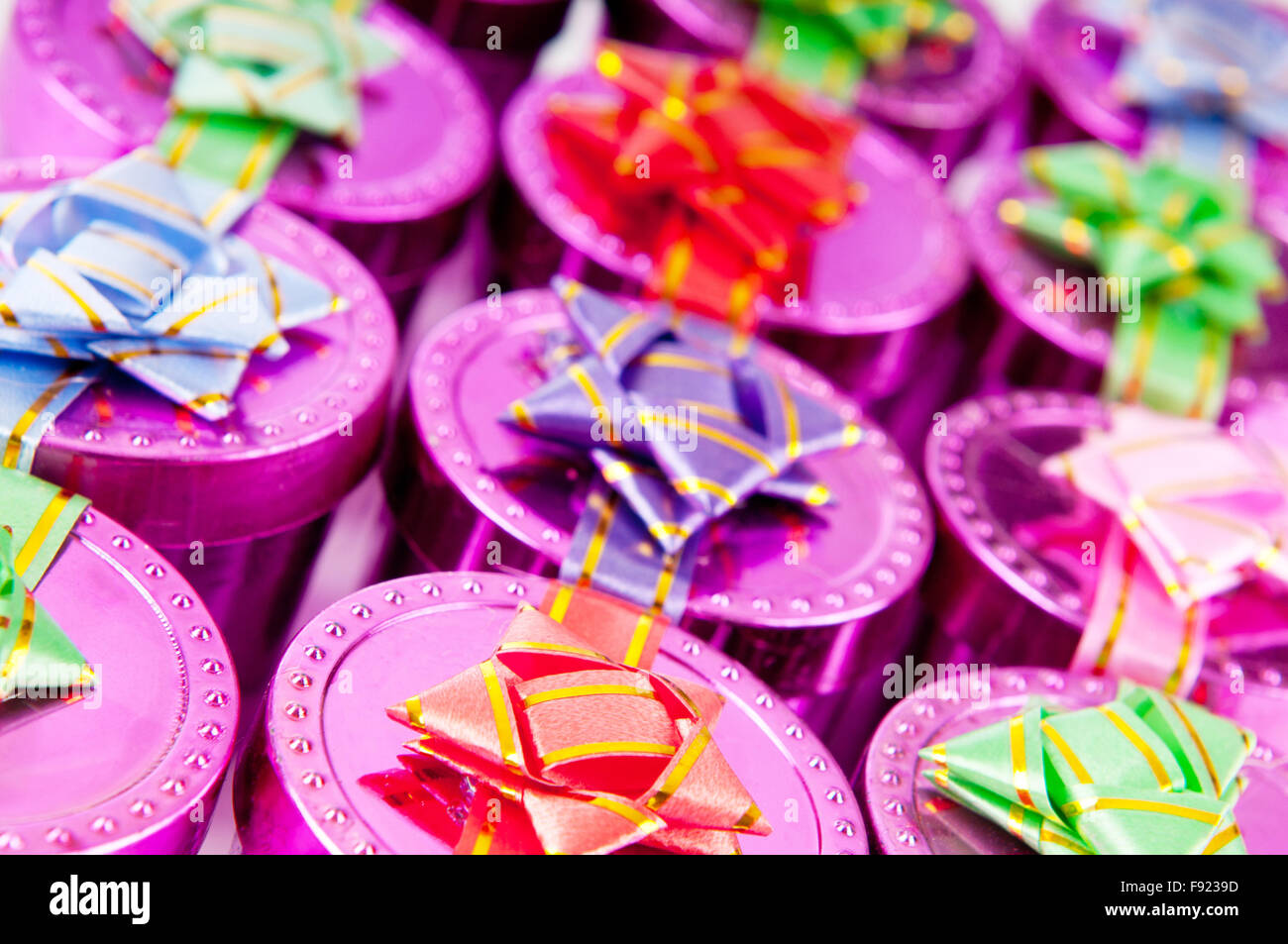 Gift boxes in celebration concept Stock Photo - Alamy