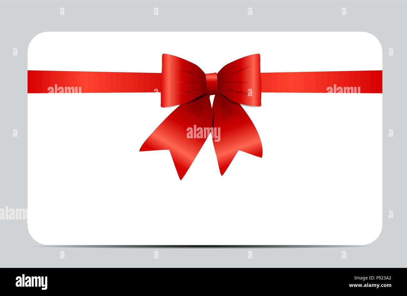 Gift Card with Red Ribbon and Bow. Vector illustration Stock Vector ...
