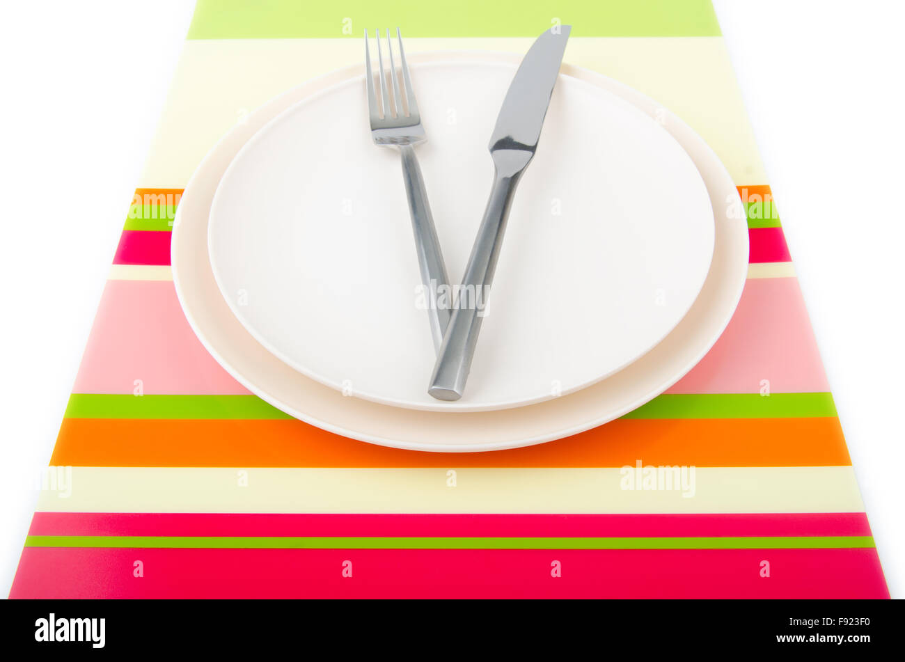Food utensils served in plate Stock Photo - Alamy