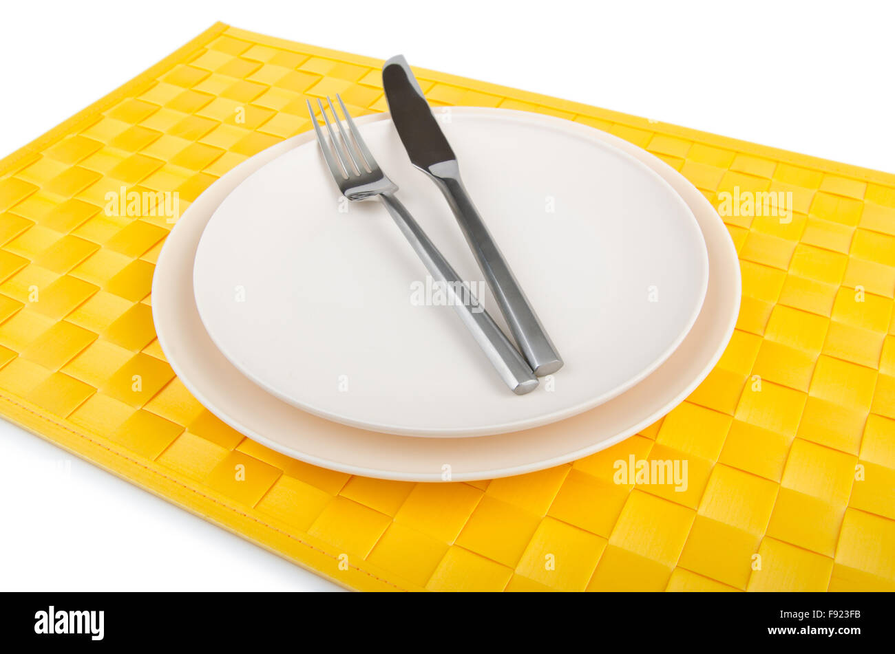 Food utensils served in plate Stock Photo - Alamy