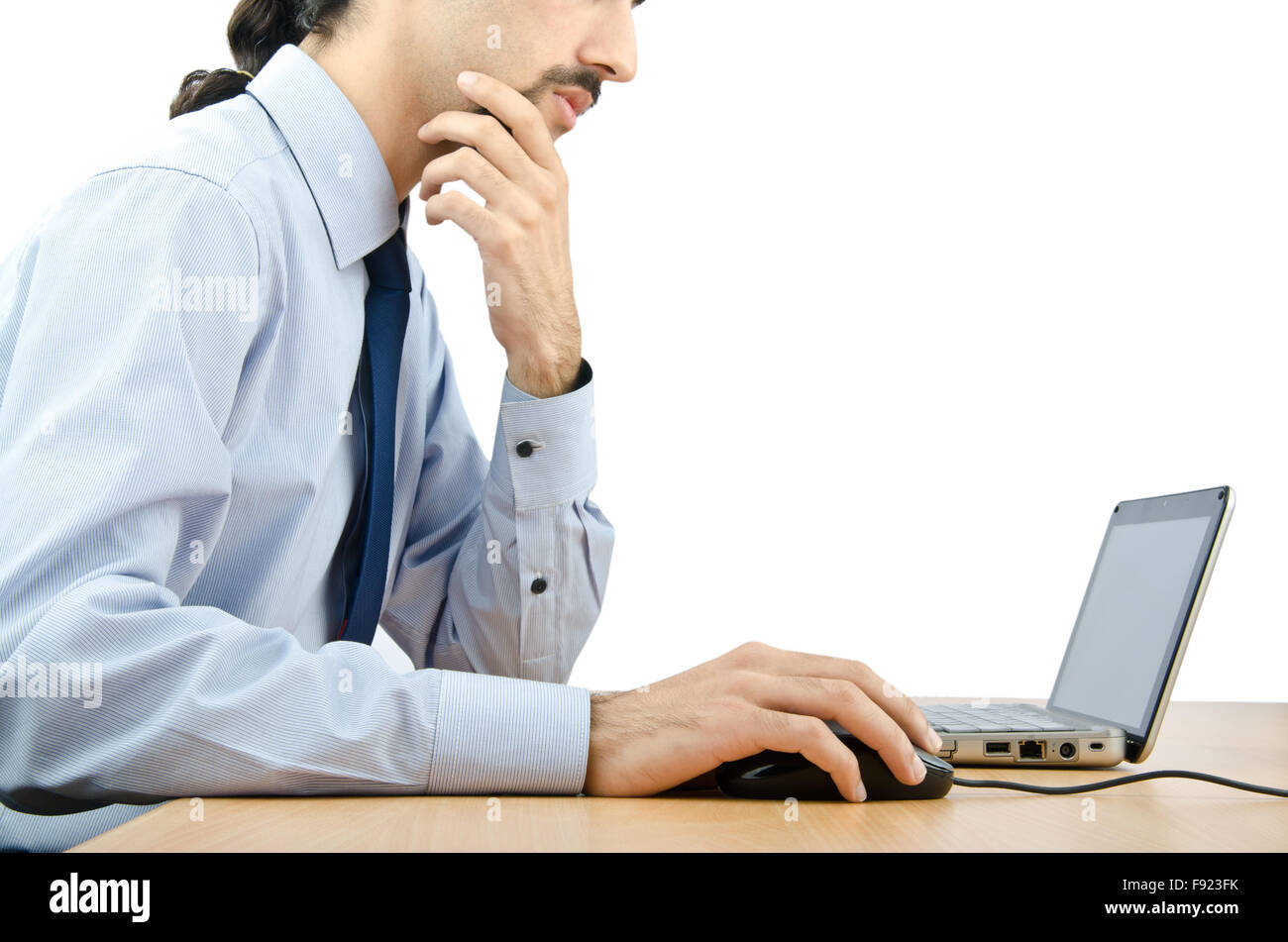 Man working on computer Stock Photo - Alamy